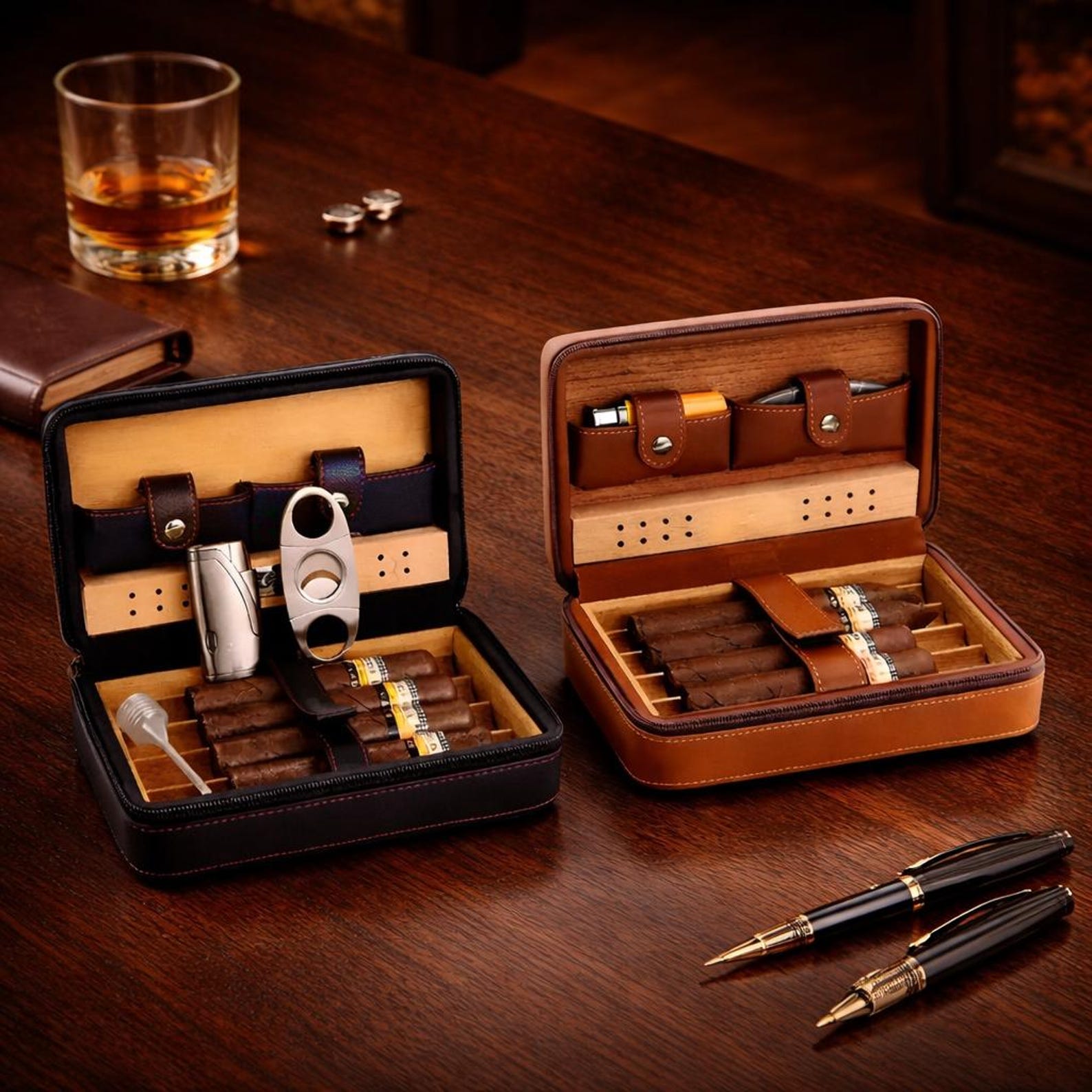 Personalized Leather Cigar Humidor Travel Case, Groomsmen Gift - Etsy