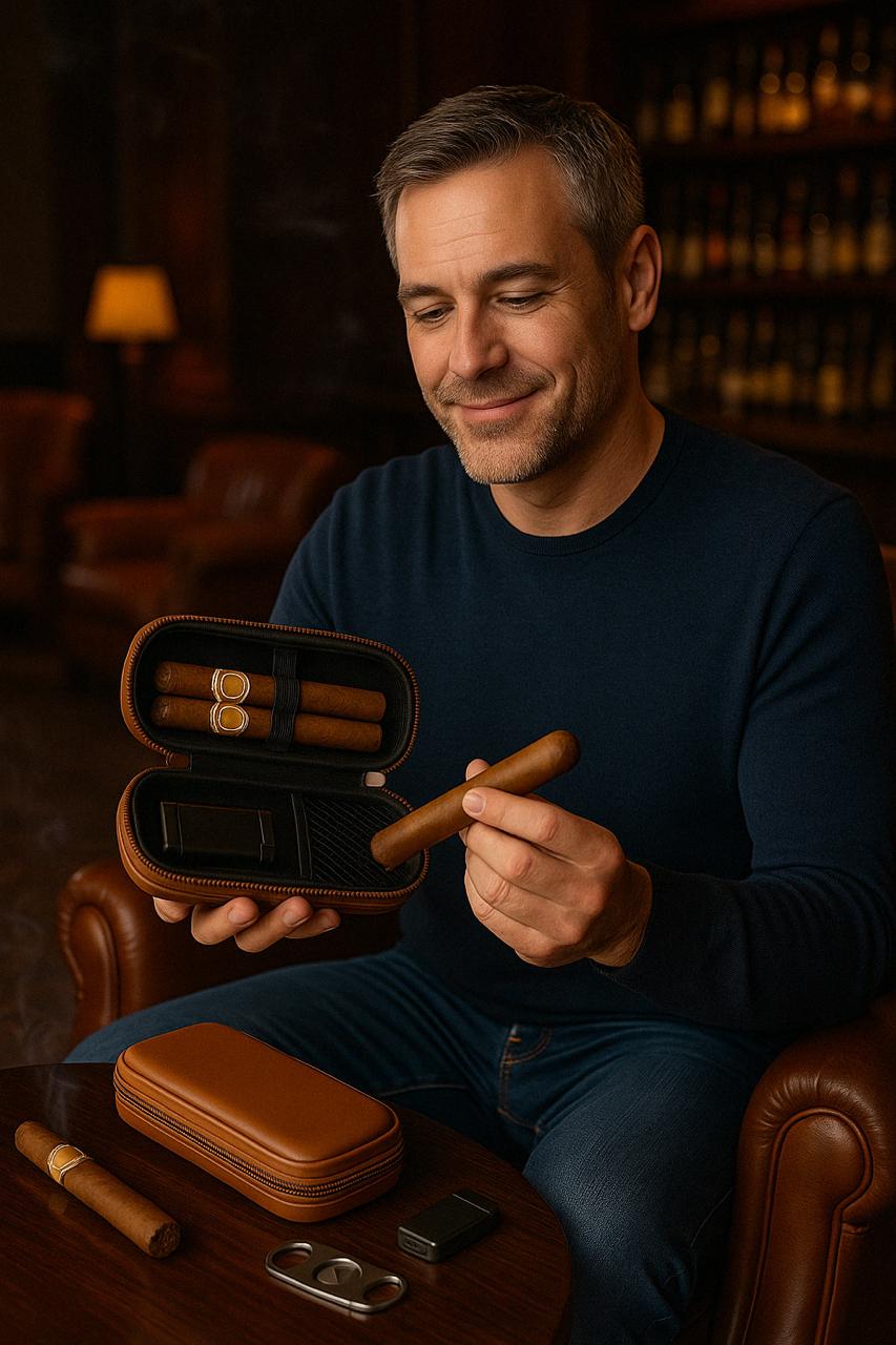 Personalized Vegan Leather Travel Cigar Case – Smoker Gift - Etsy