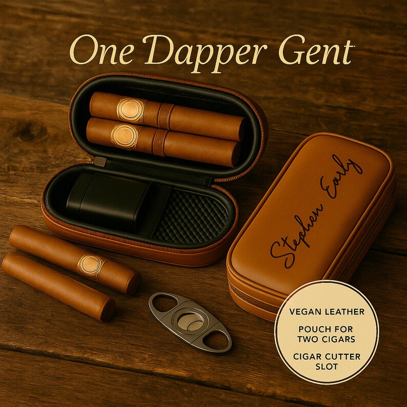 Personalized Vegan Leather Travel Cigar Case – Smoker Gift - Etsy