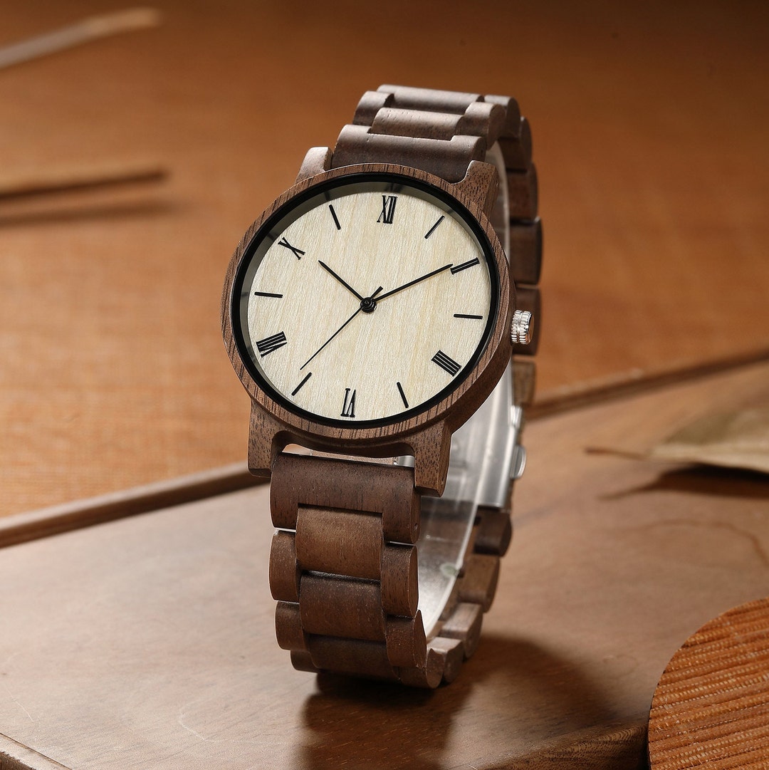 Engraved Wooden Watch, Japanese Quartz Movement, Gift for Him - Etsy