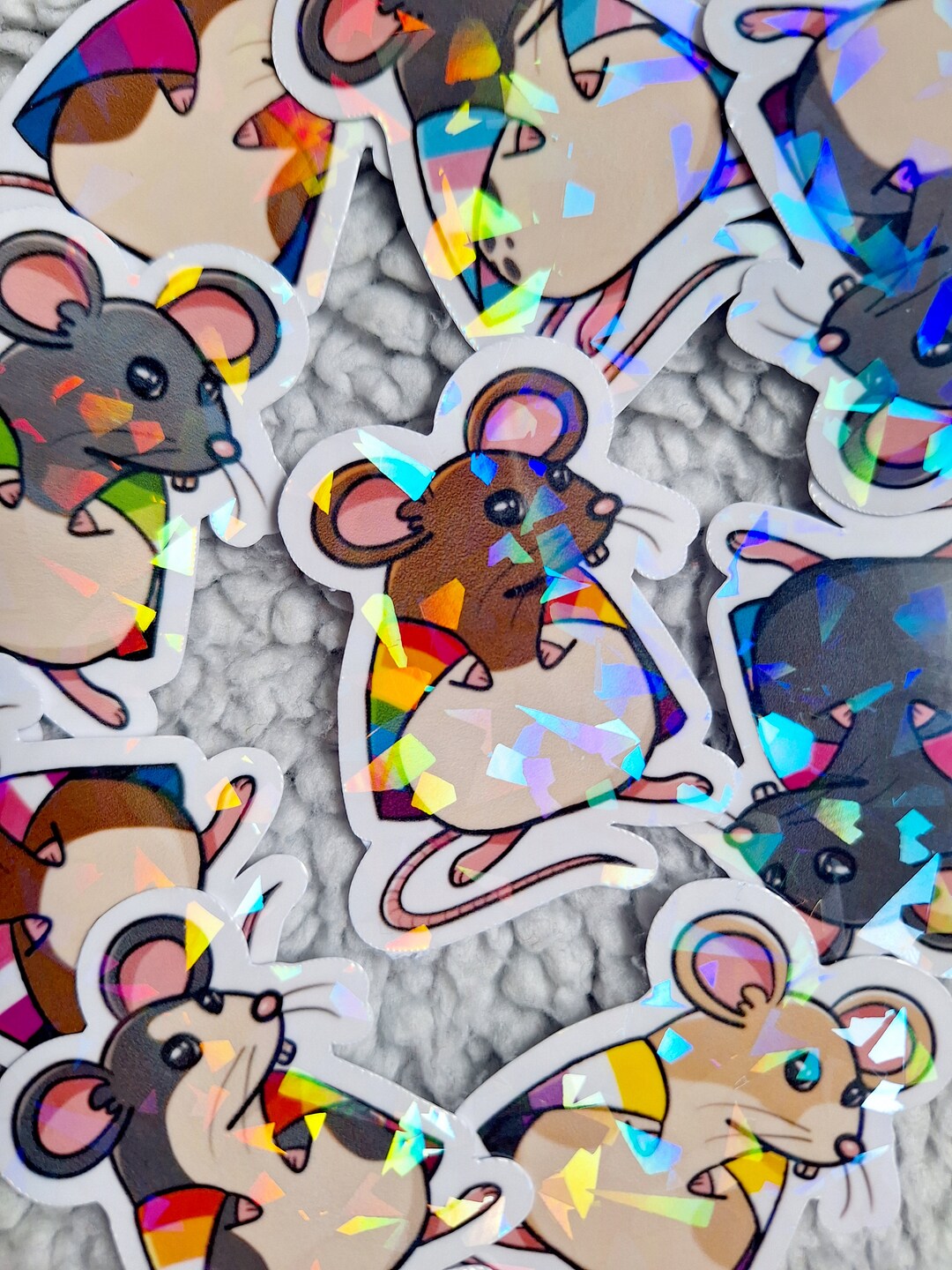 LGBTQ+ Pride Rat Stickers | Cute Waterproof Holographic Vinyl Queer ...