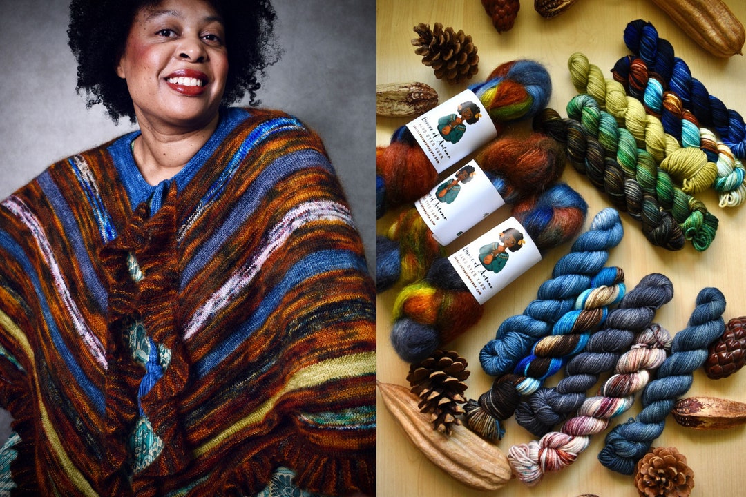 Hand Dyed Mohair, Merino Yarn Set Kit, Easy Knitting Pattern, Shawl ...