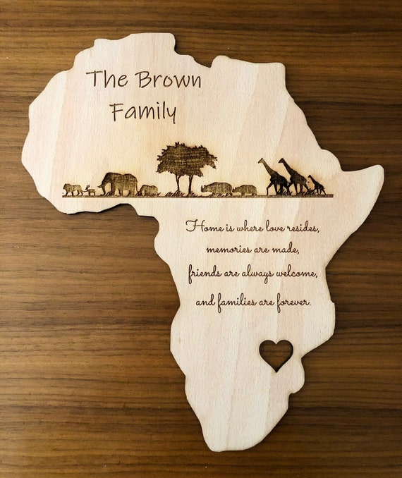 Africa Wall Plaque Personalised - Etsy