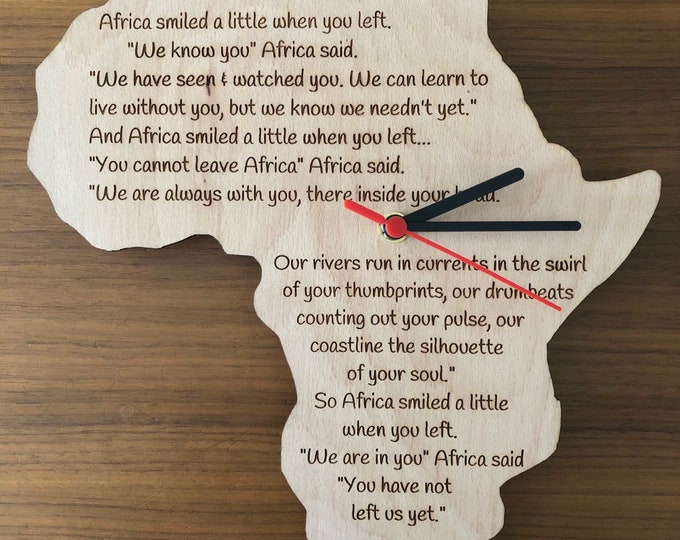 Africa Map Clock - Etsy