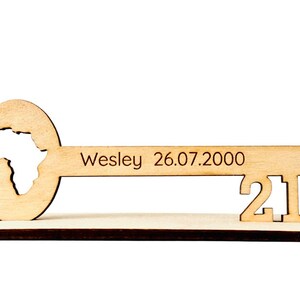 Wooden 21st Key Africa Map Personalised - Etsy