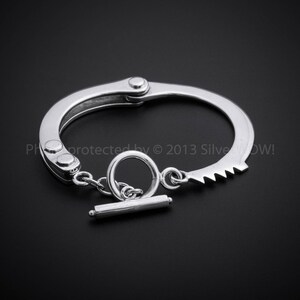 Handcuffs Bracelet Real Handcuff Look 925 Solid Sterling - Etsy