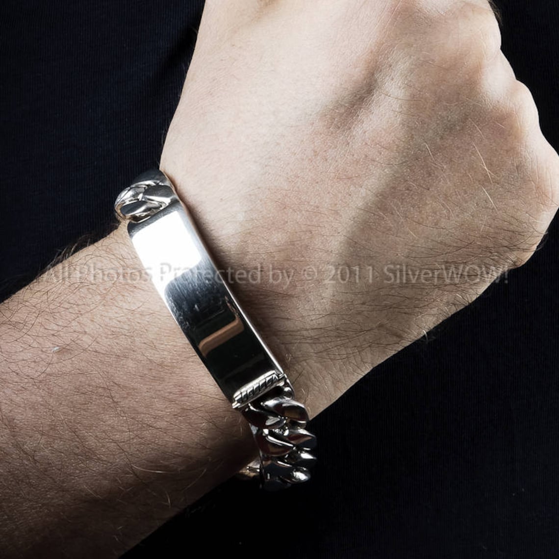 ID Bracelet for Men | Solid Sterling Silver - Heavy Identity Bracelet ...
