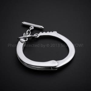 Handcuffs Bracelet Real Handcuff Look 925 Solid Sterling - Etsy