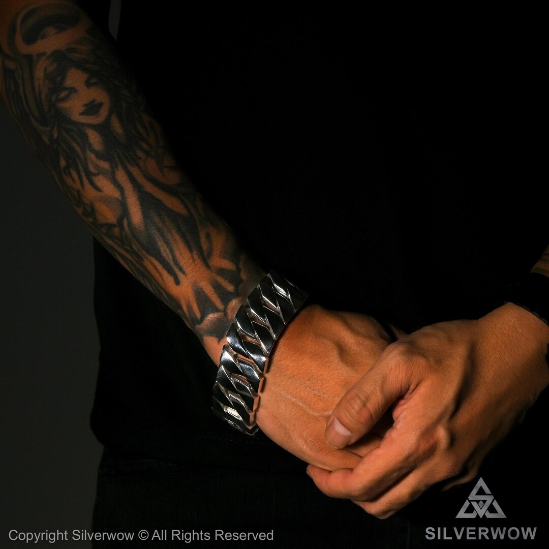 Mens Bulky 20mm Wide Bracelet Zeus Scaled Down 1KG - Etsy UK