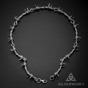 Barb Wire Necklace Chain - SOLID 925 Sterling Silver. Totally Unique - Etsy