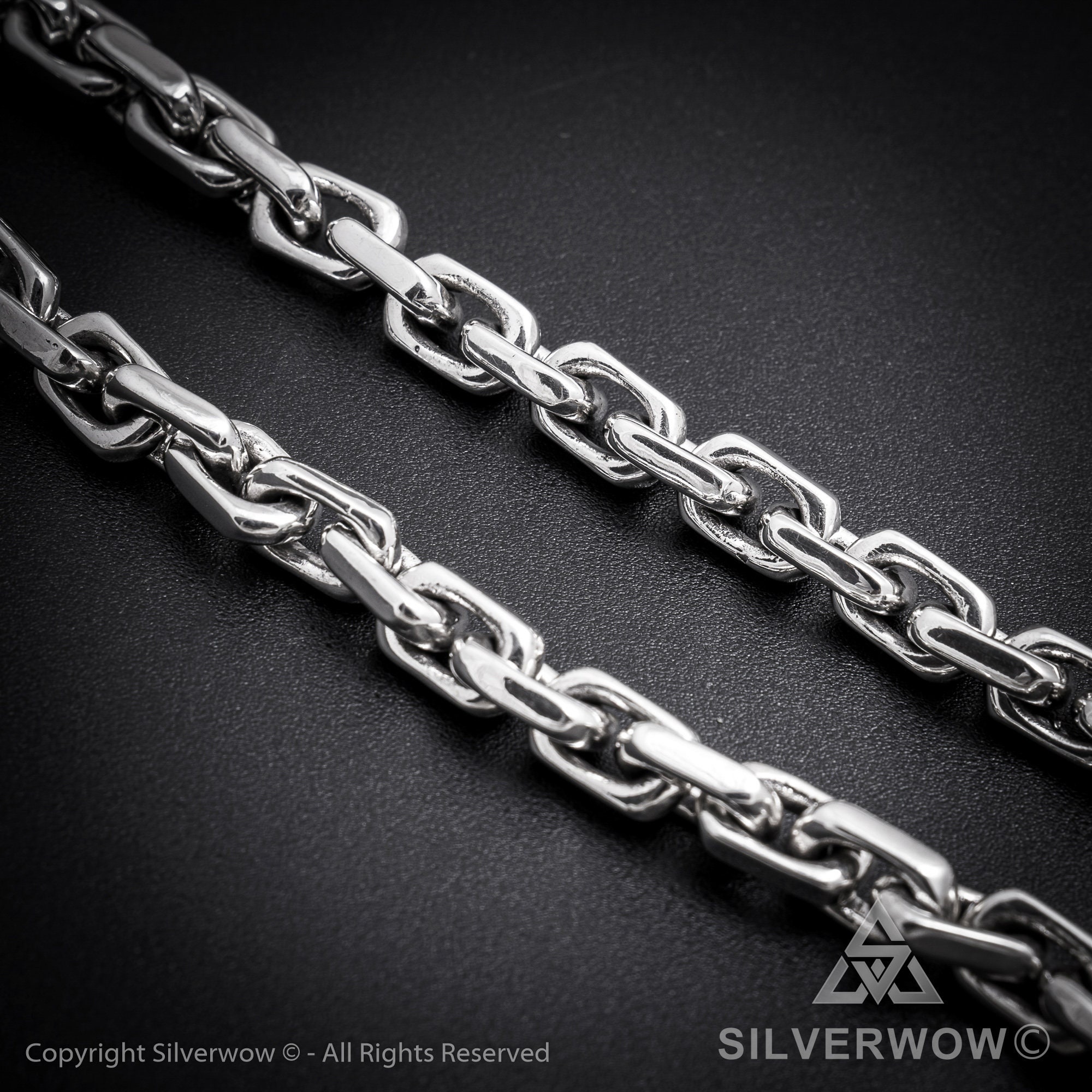 Chain Link Necklace 8mm Wide Nice Heavy Sterling Silver. - Etsy UK