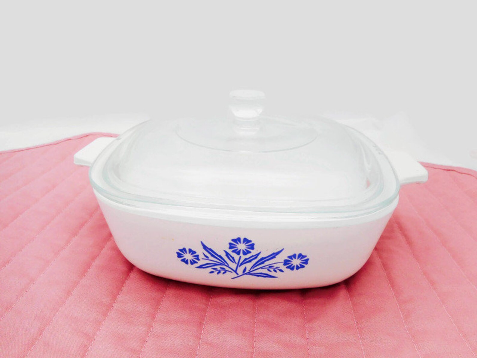 Vintage PYREX Cornflower Blue Corning Ware Dish P-1-B 1 Qt. W/ Pyrex ...