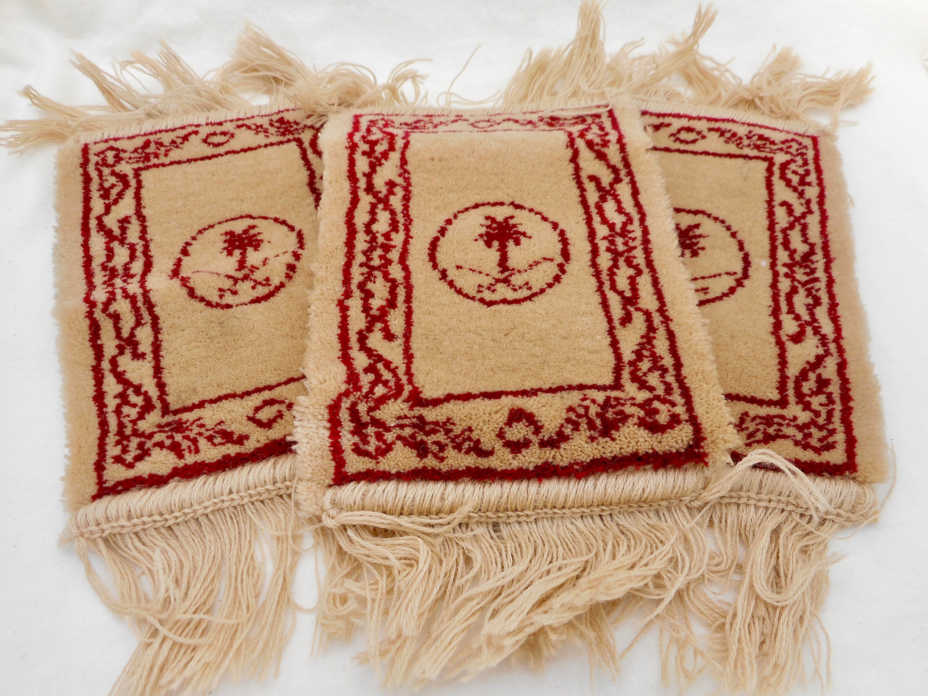 1980's Saudi Arabia Emblem Vintage Mini Woven Tapestry Rug N.C.F. KSA ...