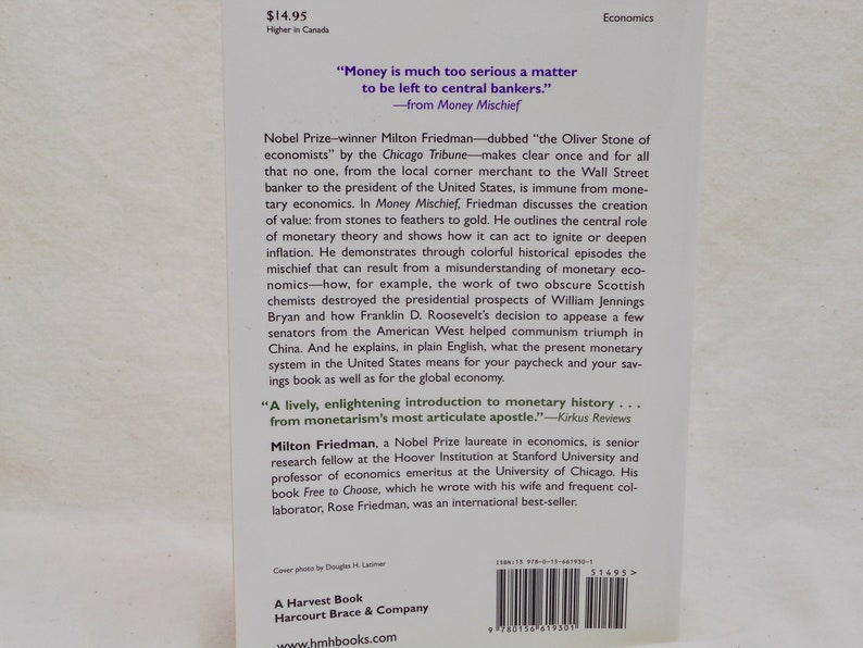 Milton Friedman's Money Mischief: Episodes in Monetary History, 1994 ...