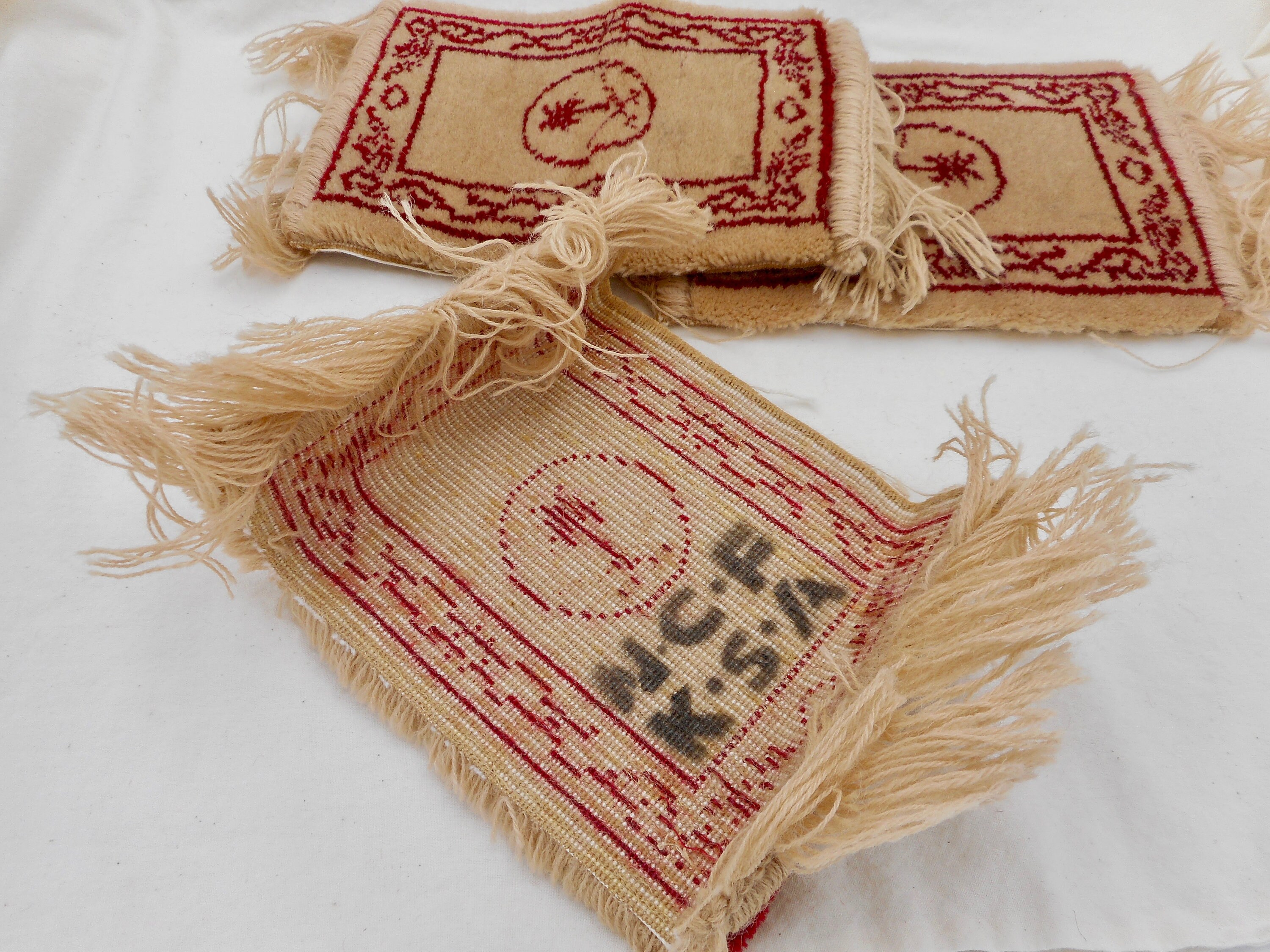 1980's Saudi Arabia Emblem Vintage Mini Woven Tapestry Rug N.C.F. KSA ...