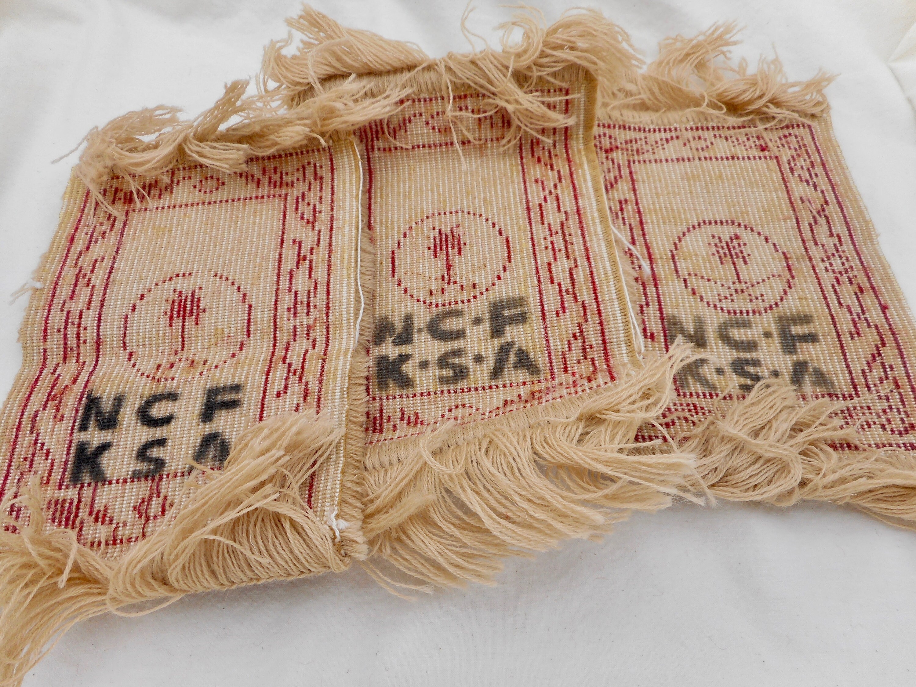 1980's Saudi Arabia Emblem Vintage Mini Woven Tapestry Rug N.C.F. KSA ...