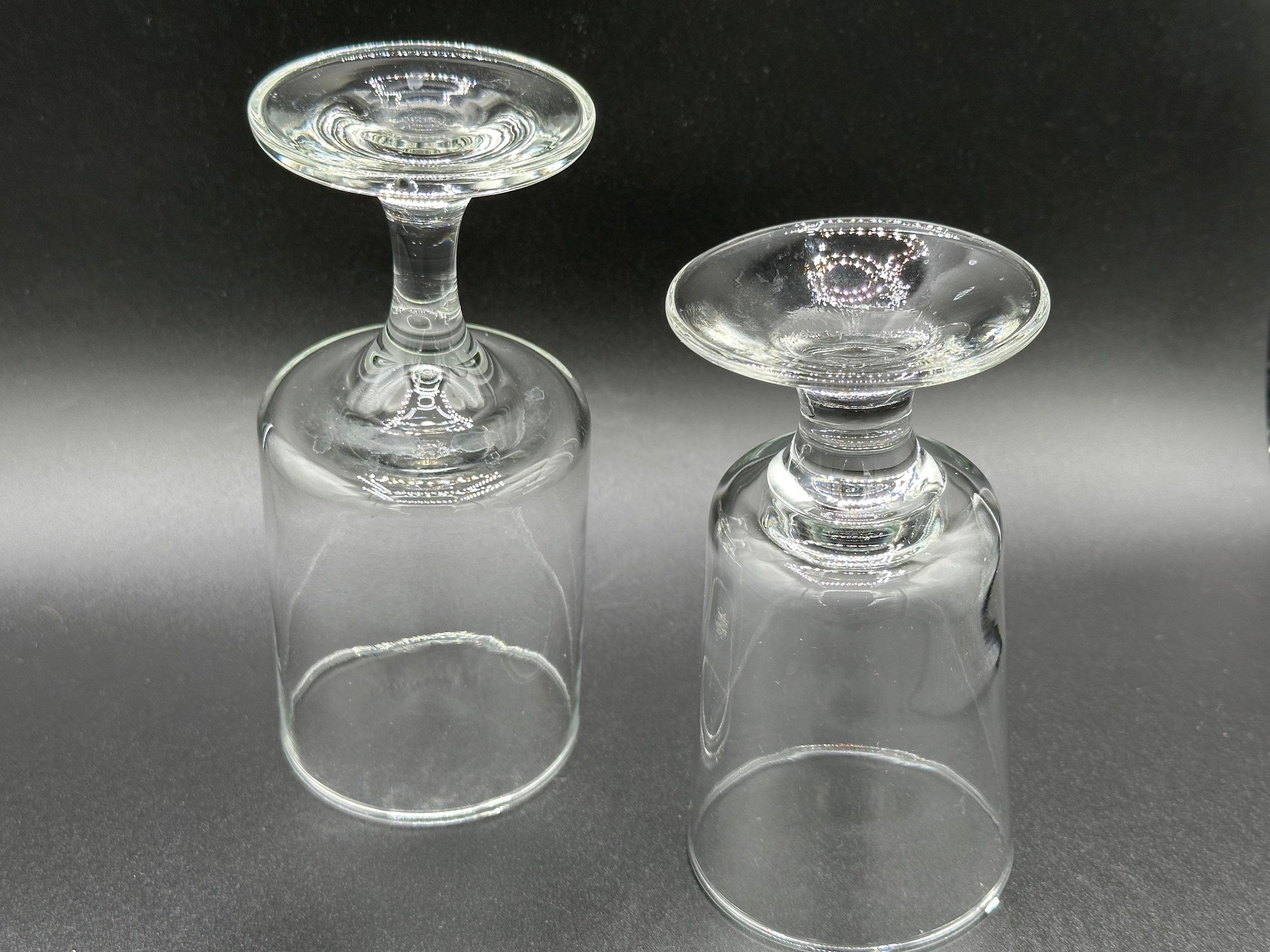 Vintage Glass Goblets Set of 2 Barware Pedestal Goblets Desert Goblets ...