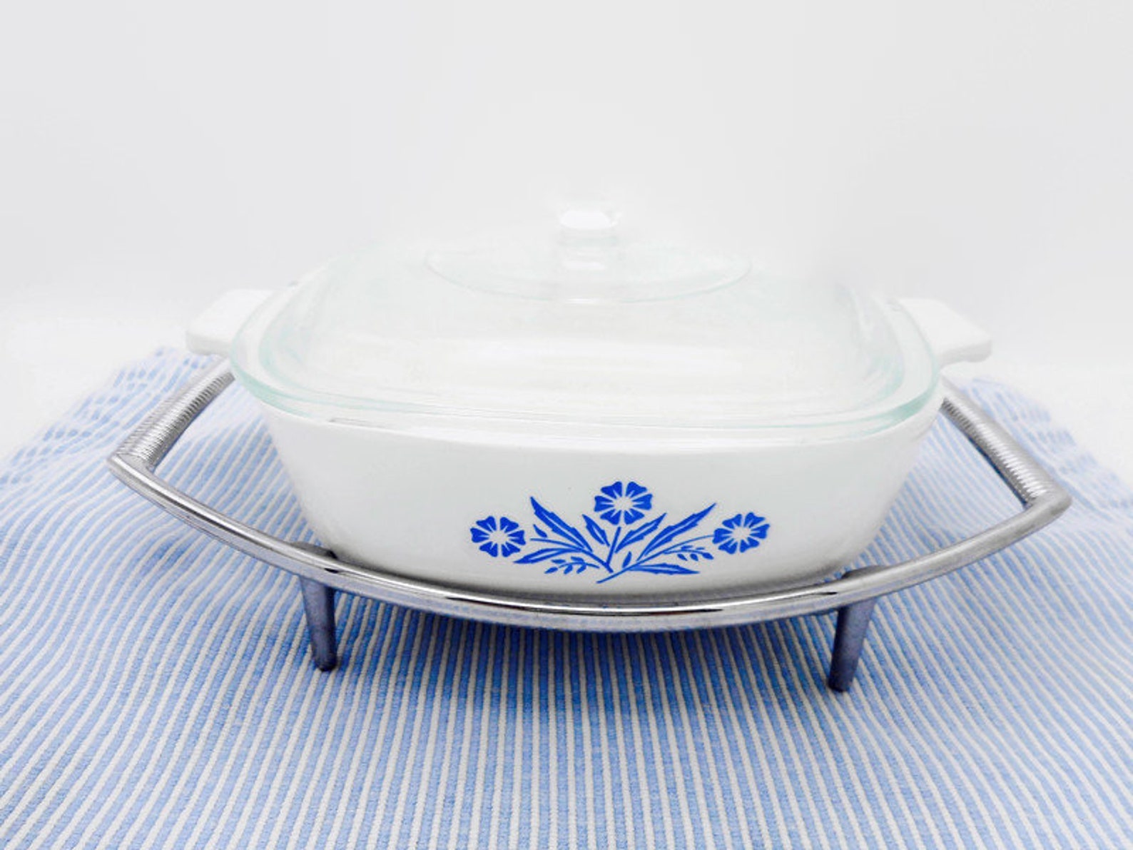 Vintage PYREX Cornflower Blue Corning Ware Dish P-1-B 1 Qt. W/ Pyrex ...