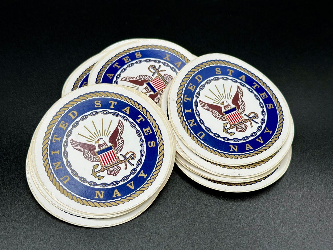 Vintage 1970s US Navy Decal Stickers, Eagle and Anchor Emblem (set of ...
