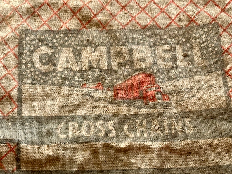 Vintage Campbell Cross Chains Truck Advertising Sack Bag York PA Union ...
