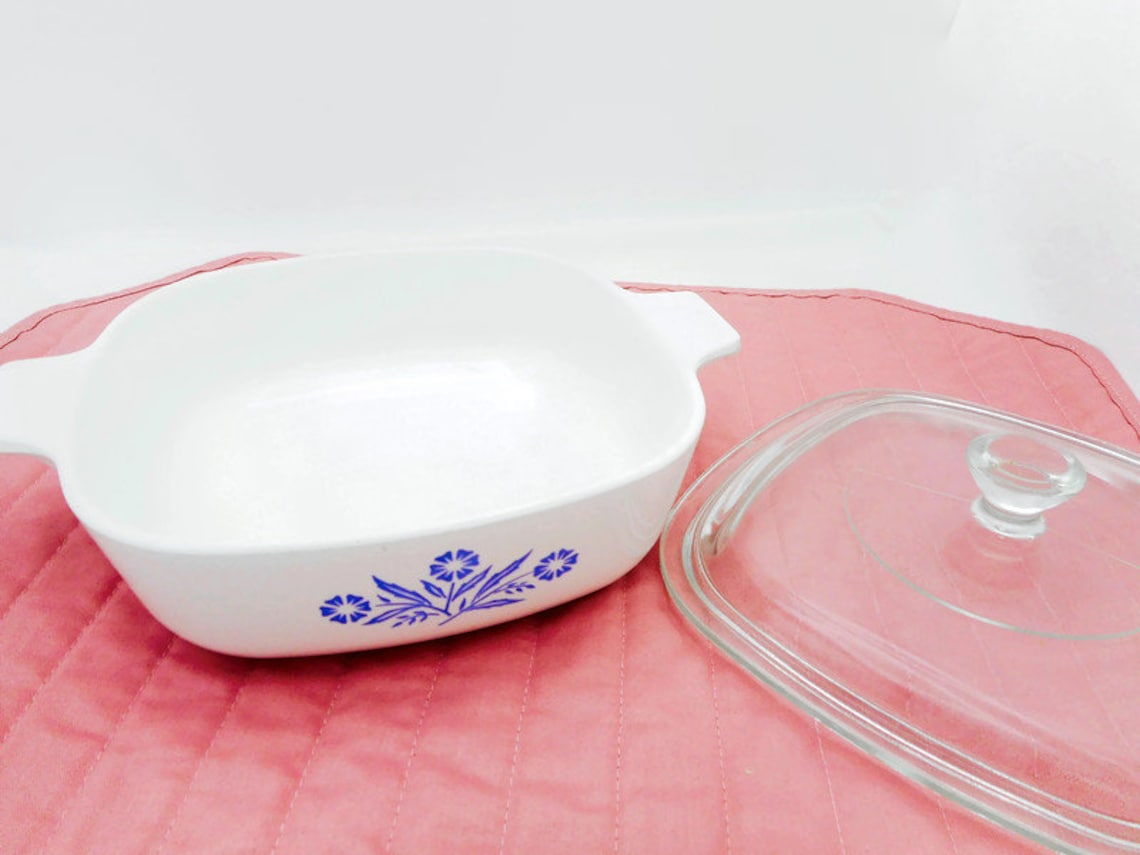 Vintage PYREX Cornflower Blue Corning Ware Dish P-1-B 1 Qt. W/ Pyrex ...