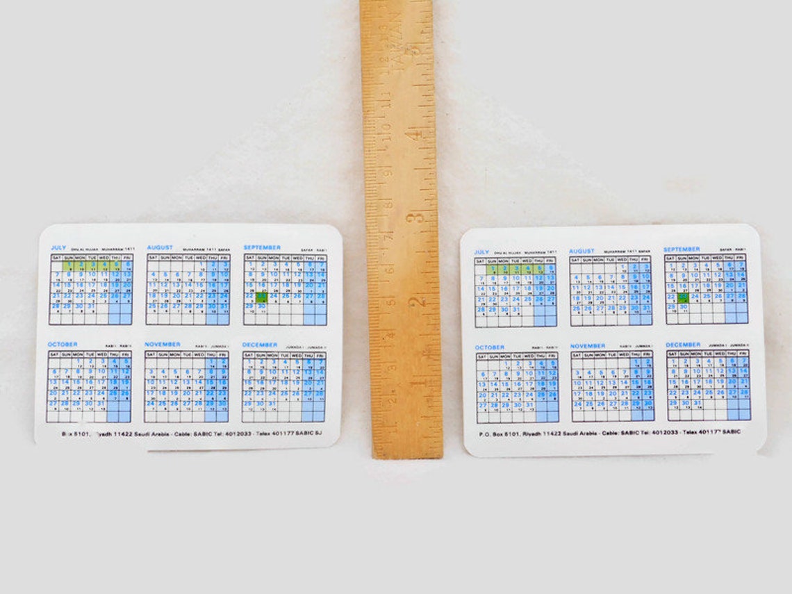 Vintage 1990 SABIC 1410-1411 Calendar Saudi Basic Industries ...
