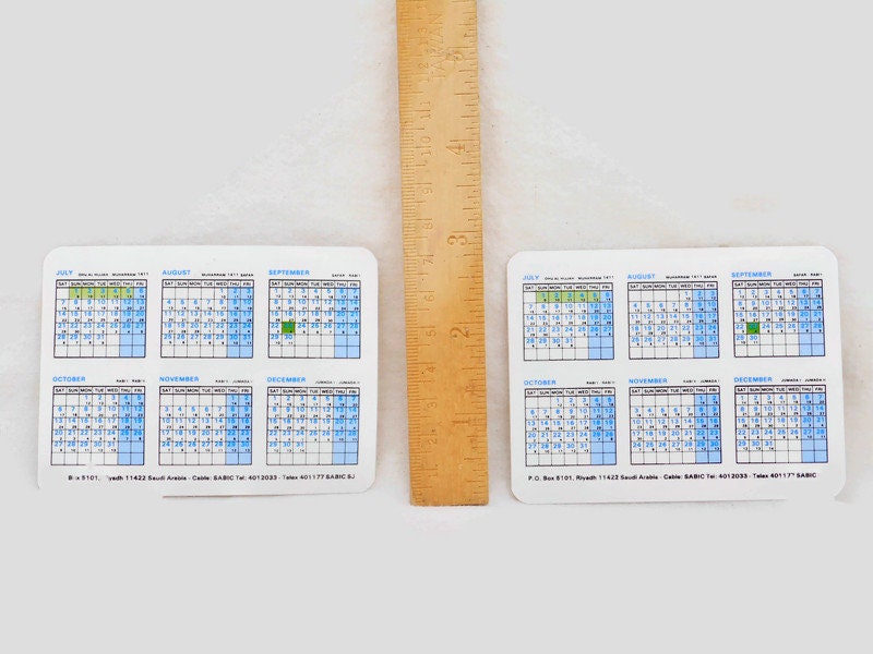 Vintage 1990 SABIC 1410-1411 Calendar Saudi Basic Industries ...
