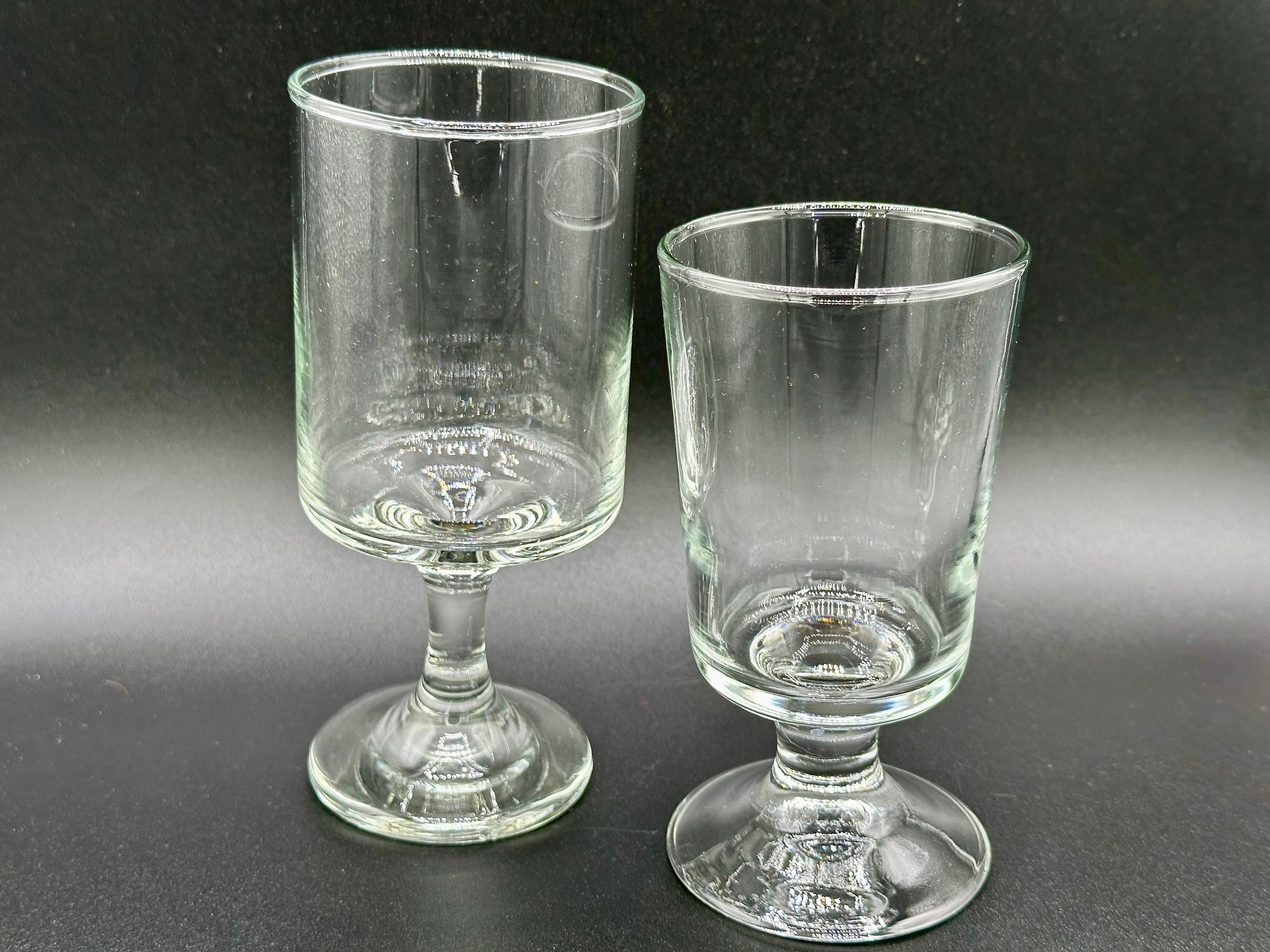 Vintage Glass Goblets Set of 2 Barware Pedestal Goblets Desert Goblets ...