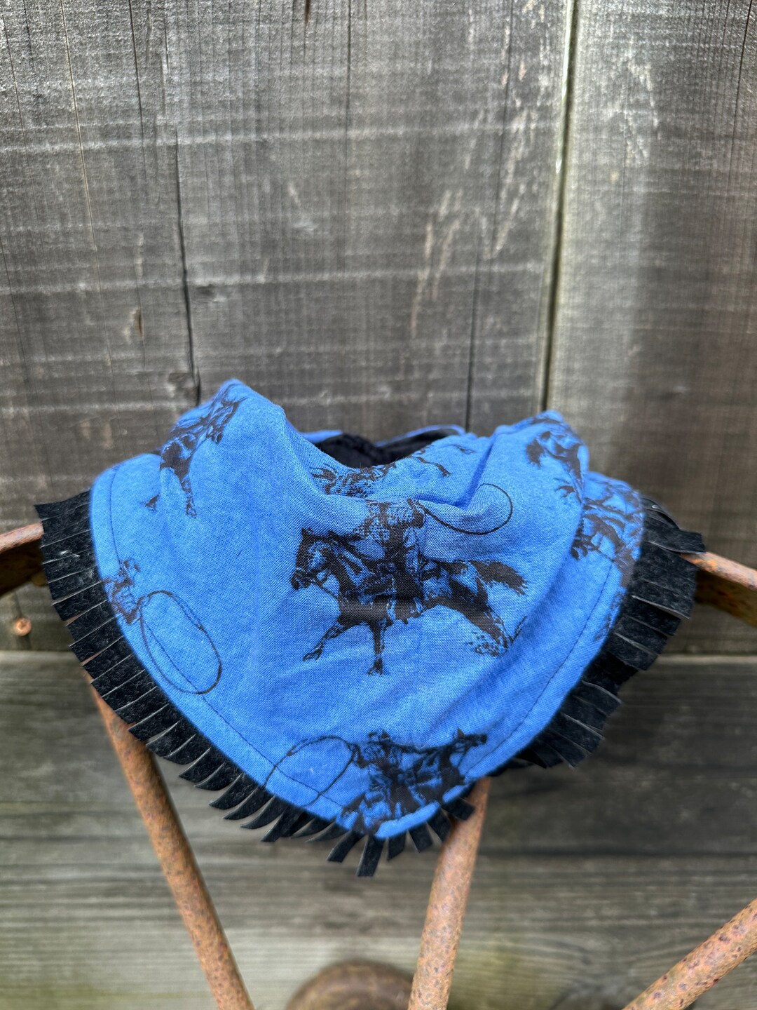 Blue Roper Cowboy Silhouette Western Rodeo Buckaroo Baby Bib - Etsy