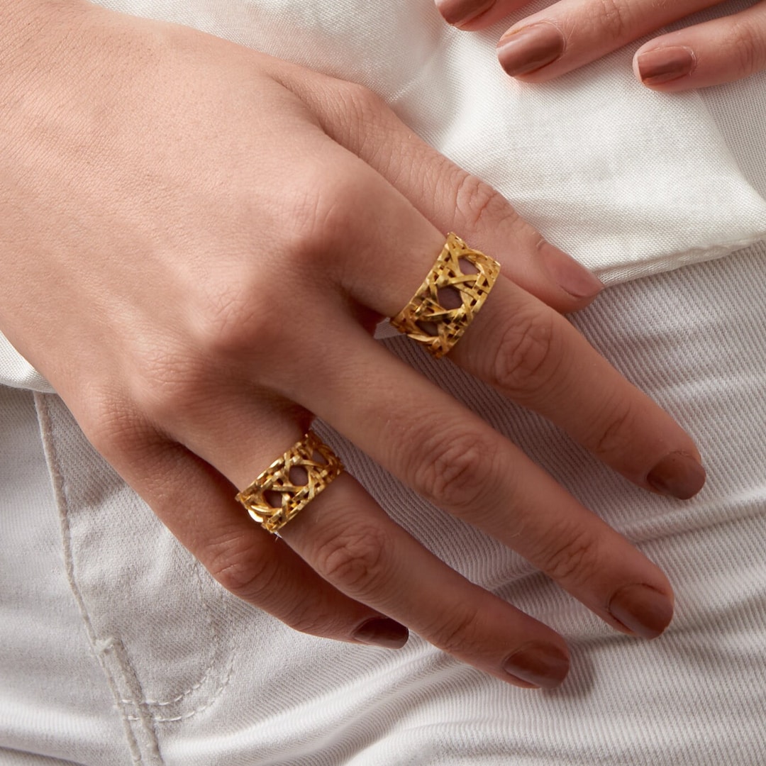 Stylish Wedding Bands ~ Sterling Silver ~ 18K Gold Plated Band Rings ...