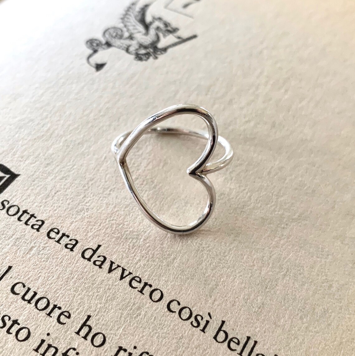 Heart Ring Open Heart Ring Heart Shaped Ring Lovers Ring | Etsy