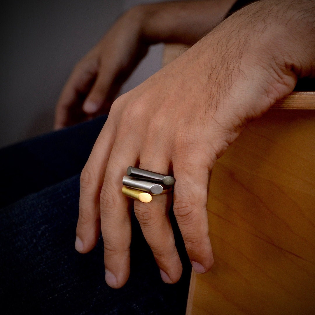 Sterling Silver Matte Ring, Stackable Ring, Minimalist Ring, Gold 24k ...