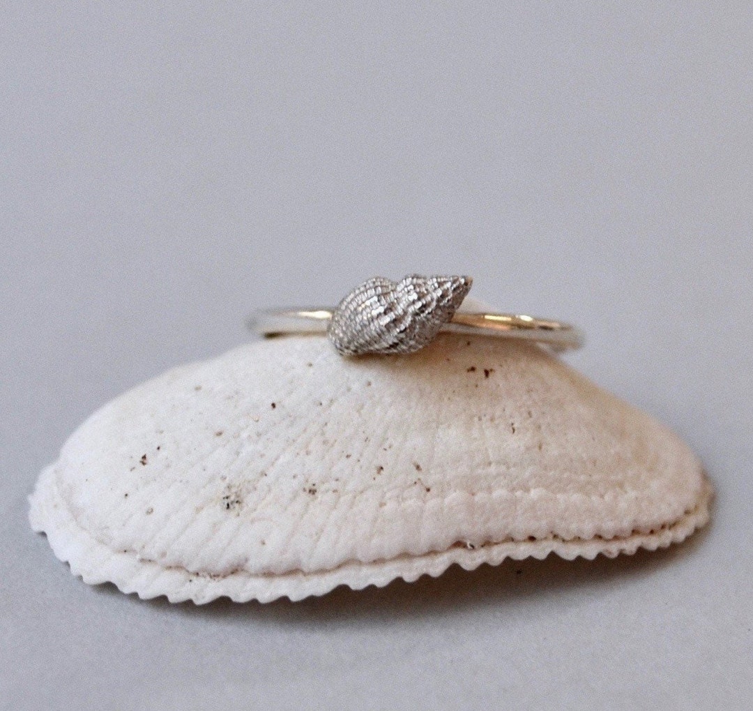 Summer Ring, Mini Shell Ring, Sea Shell Knuckle Ring, Sterling Silver ...