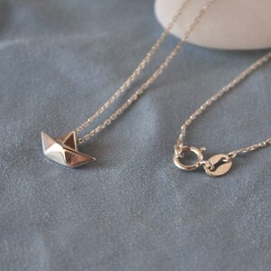 Origami Boat Necklace | Silver Small Boat Pendant | Cute Origami Paper ...