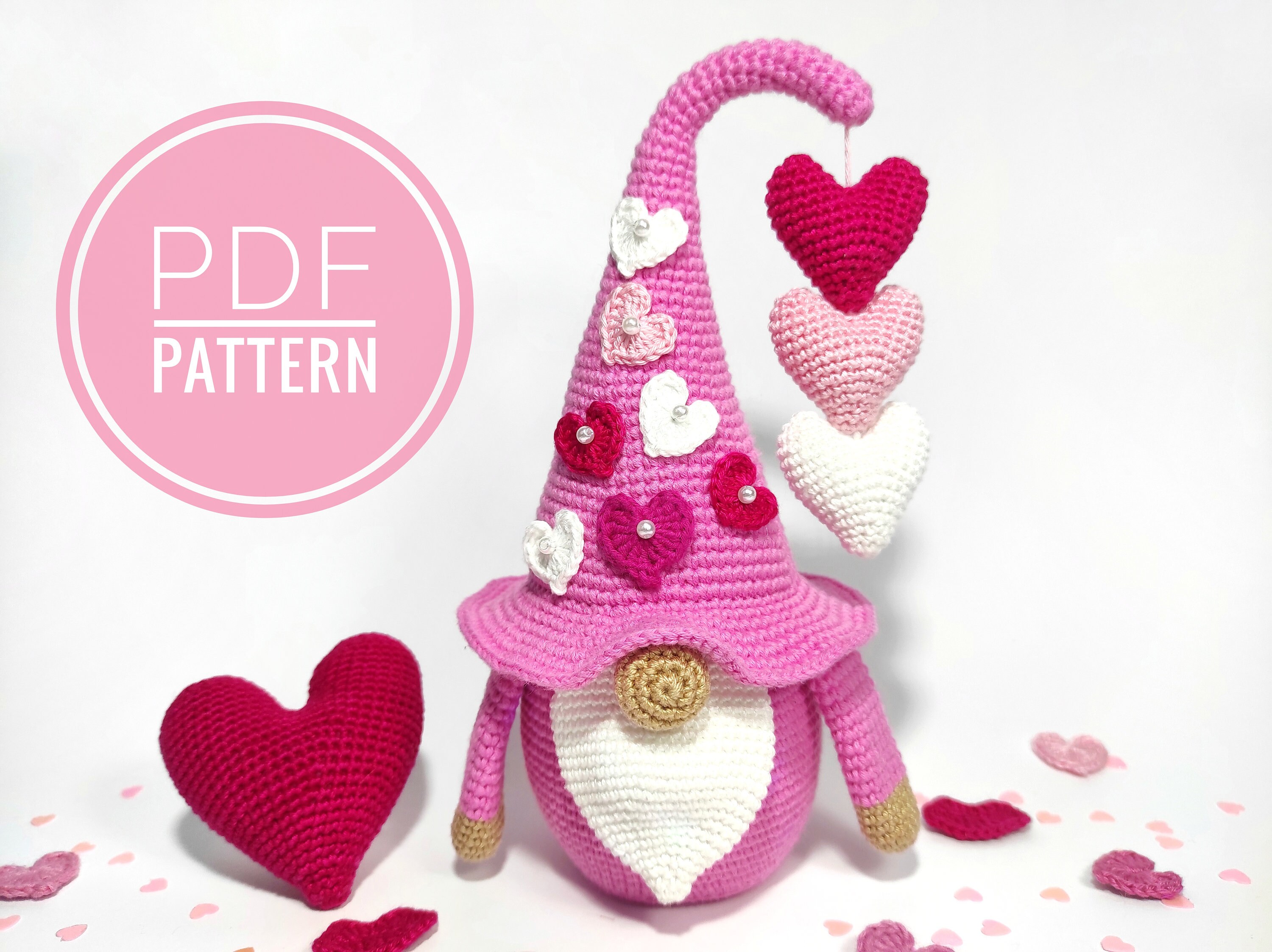 Crochet Patterns Valentine Gnomes Gnome Patterns Valentines - Etsy
