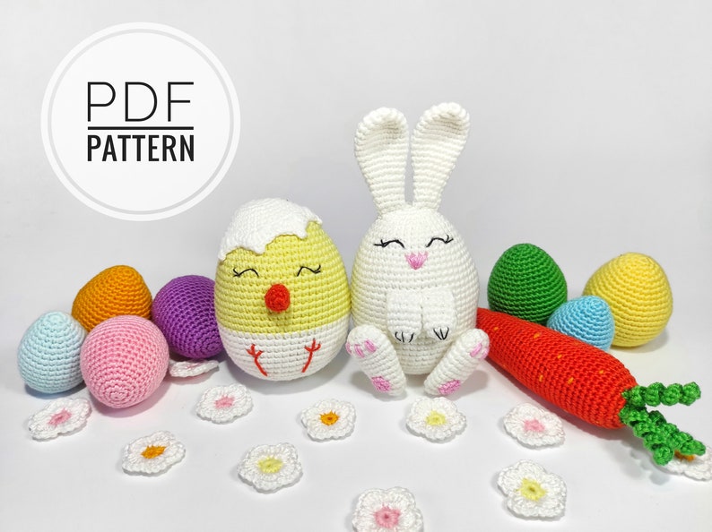 Crochet Patterns Easter Rabbit Toys Easter Eggs Easter - Etsy
