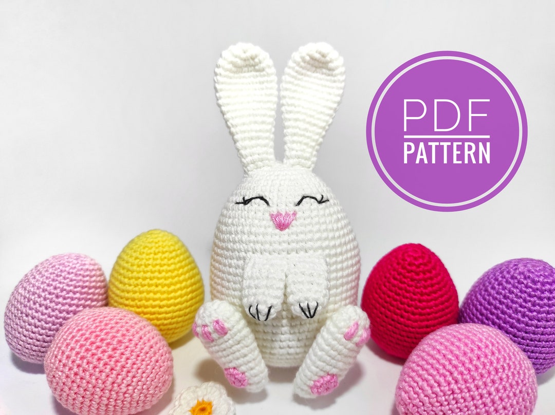 Crochet Bunny Egg Pattern Easter Table Decor Crochet Rabbit Amigurumi ...