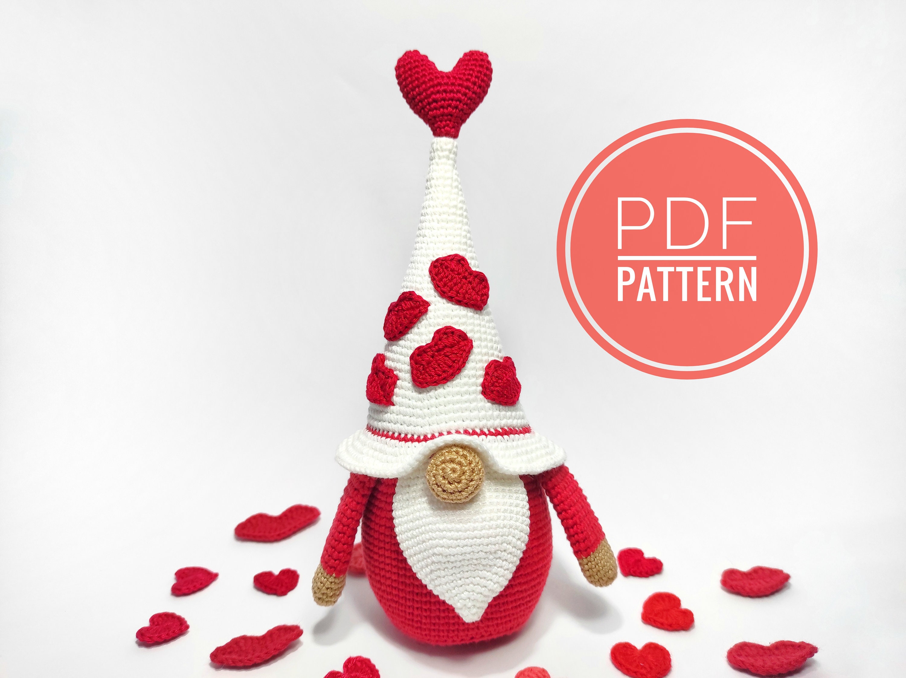 Valentine Gnome Valentines Day Decor Gnome Patterns Pdf - Etsy