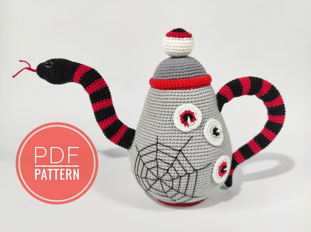 Halloween Pattern Crochet Halloween Decor Snake Crochet Teapot ...