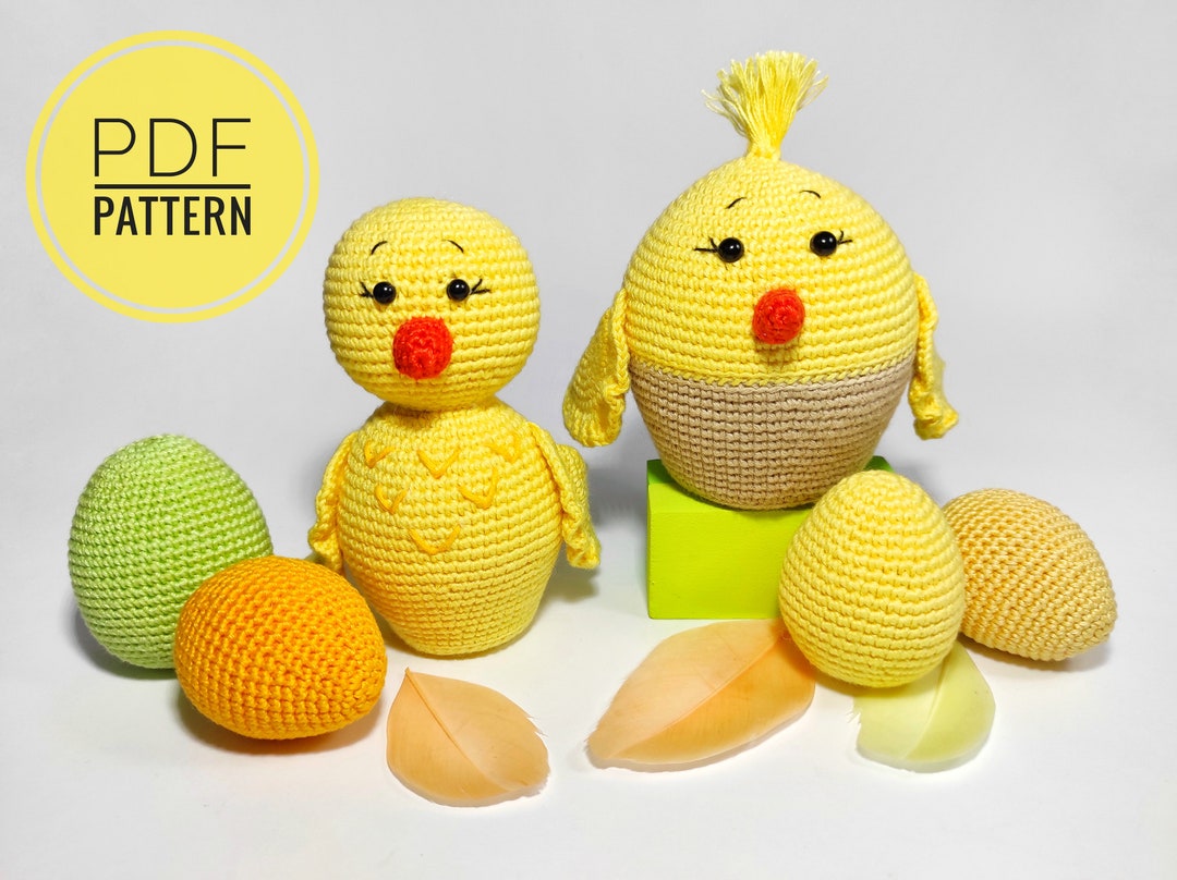 Easter Chick Crochet Patterns Easter Decor Egg Pattern Spring Table ...