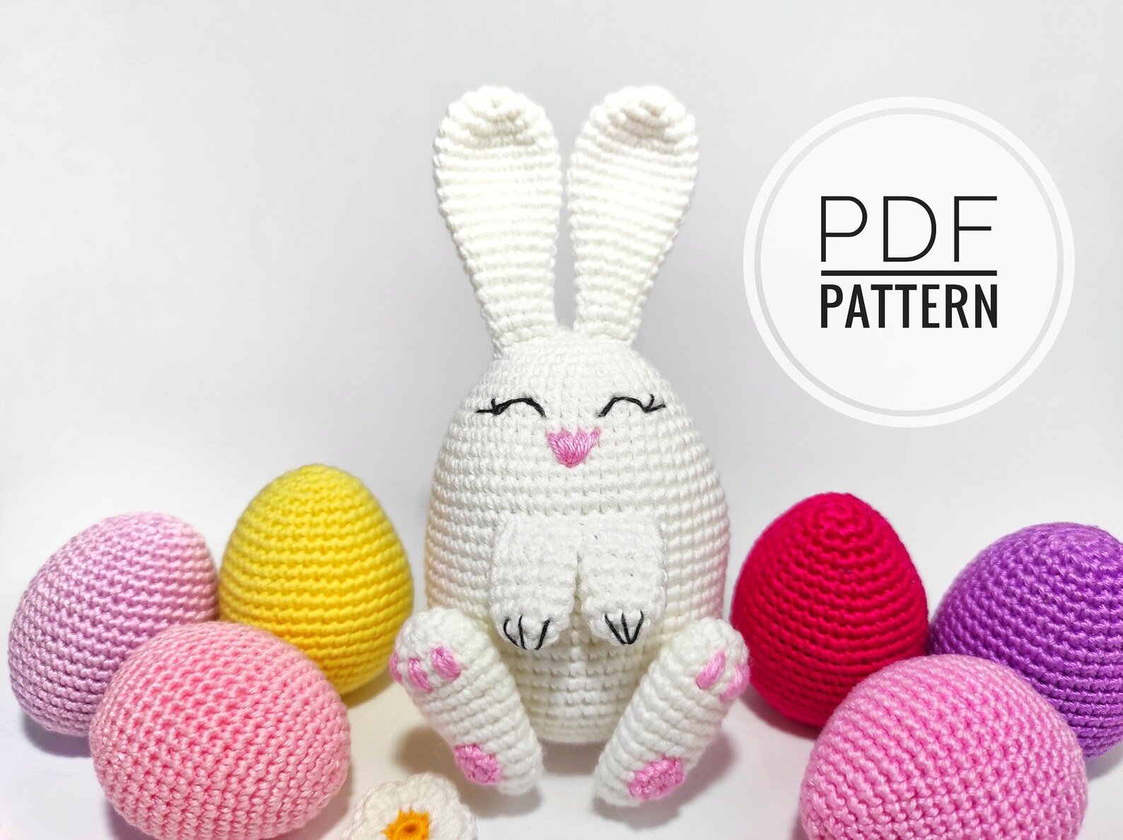 Crochet Bunny Egg Pattern Easter Table Decor Crochet Rabbit Amigurumi ...
