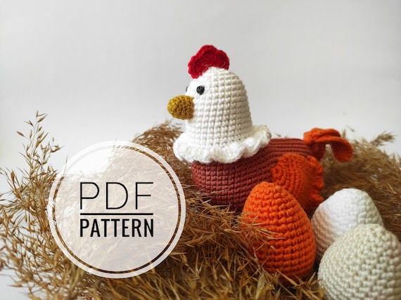 Crochet Chicken Plushie Pattern Amigurumi Pattern Cute Chicken | Etsy