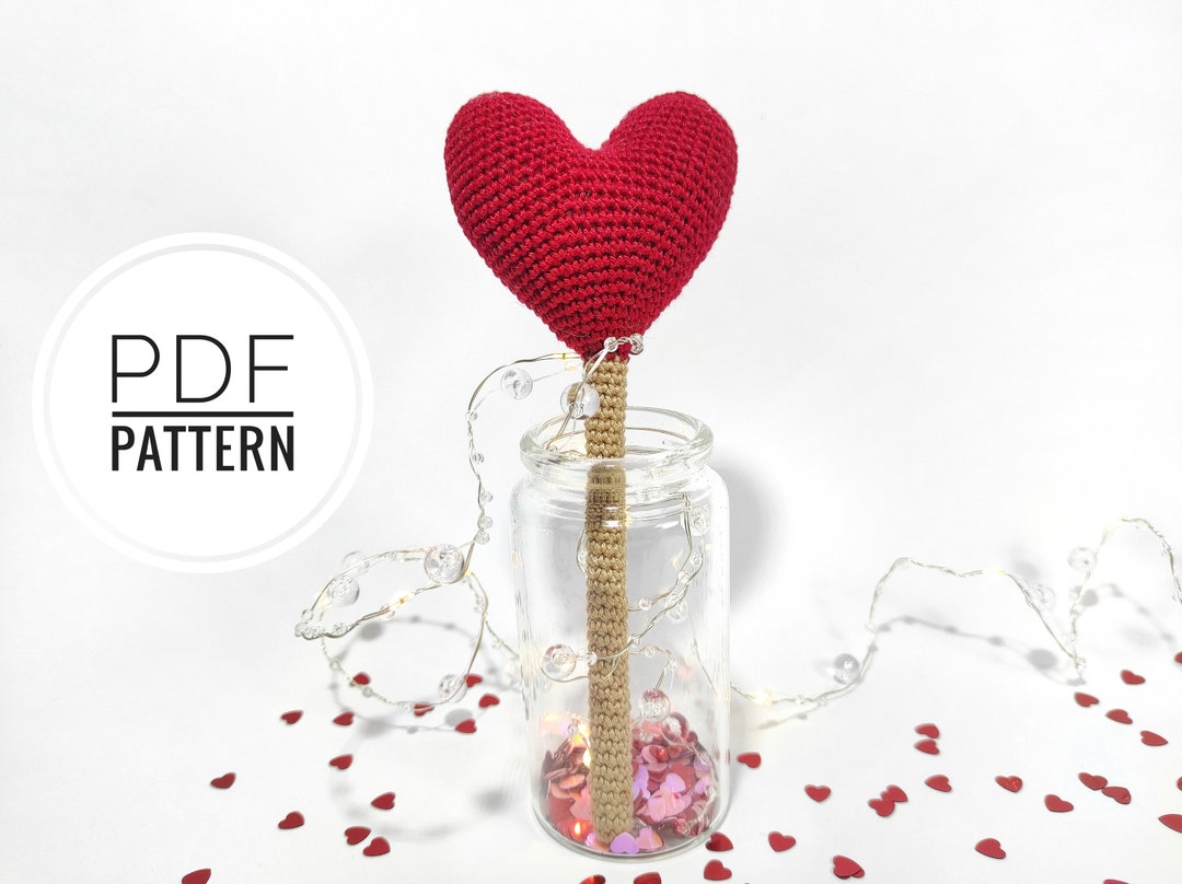 Crochet Heart Crochet Pattern Valentines Day Gift Valentines Day Decor ...