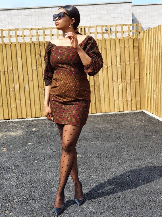 African Print Mini Dress | Etsy