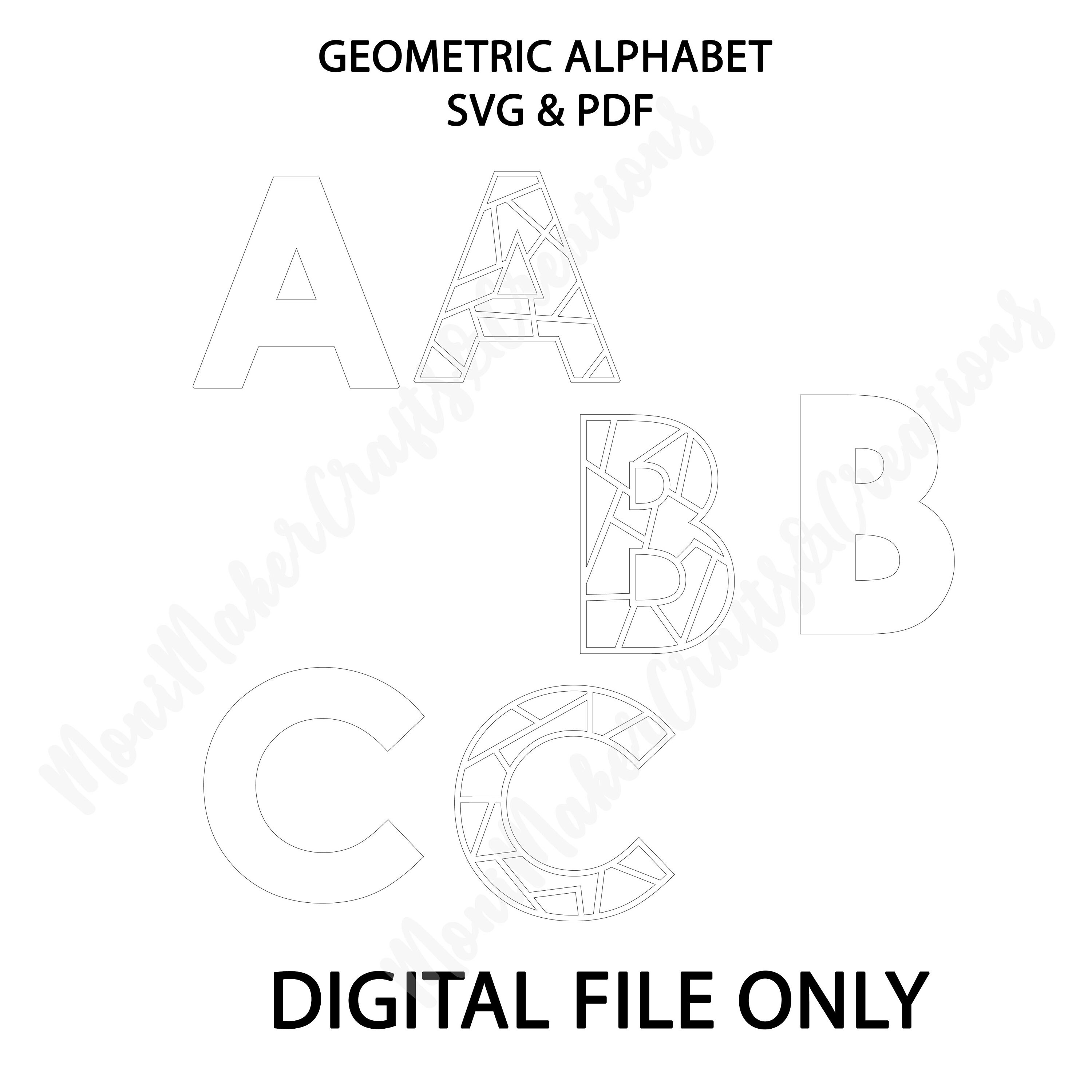 Geometric Alphabet Puzzles/svg Laser Cut File/geometric ABC | Etsy