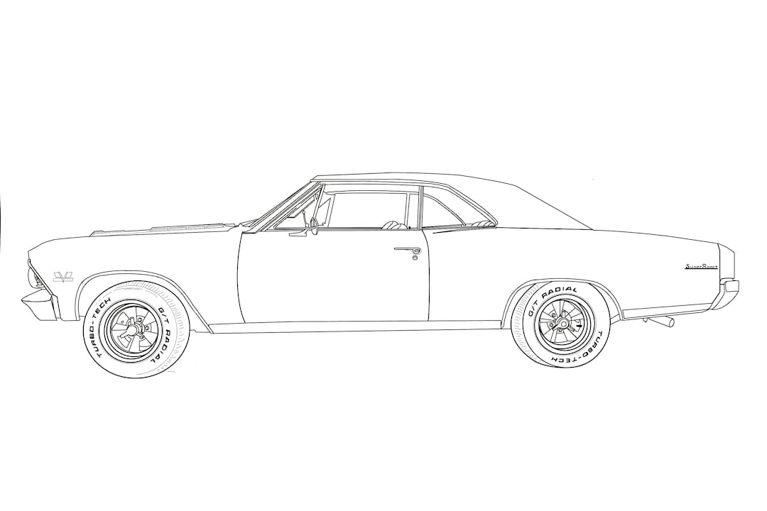 Digital Custom Sketch Car |custom Car Illustration | Line Drawing ...