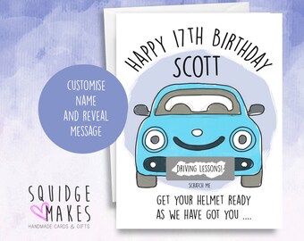 17th Birthday Card Driving Lessons | Etsy UK