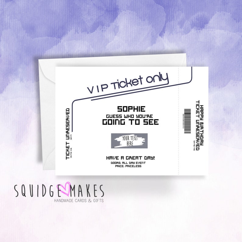Personalised Vip Concert Ticket Scratch off Surprise Band - Etsy UK