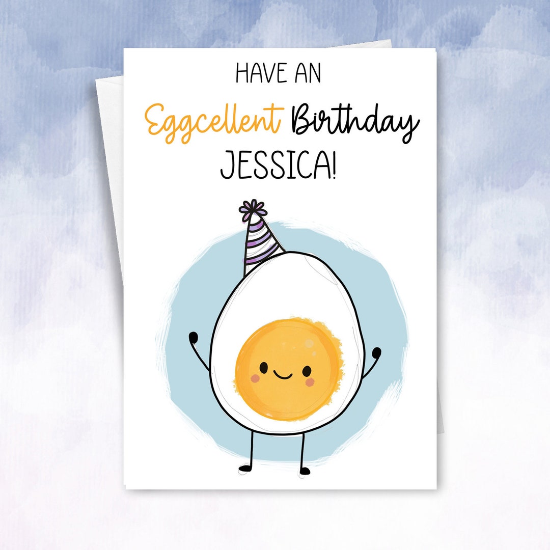 Personalised Funny Birthday Card Have a Eggcellent Birthday Egg ...