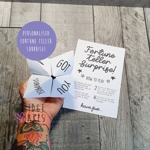 Personalised Fortune Teller Surprise Card Cootie Catcher Guess What We ...